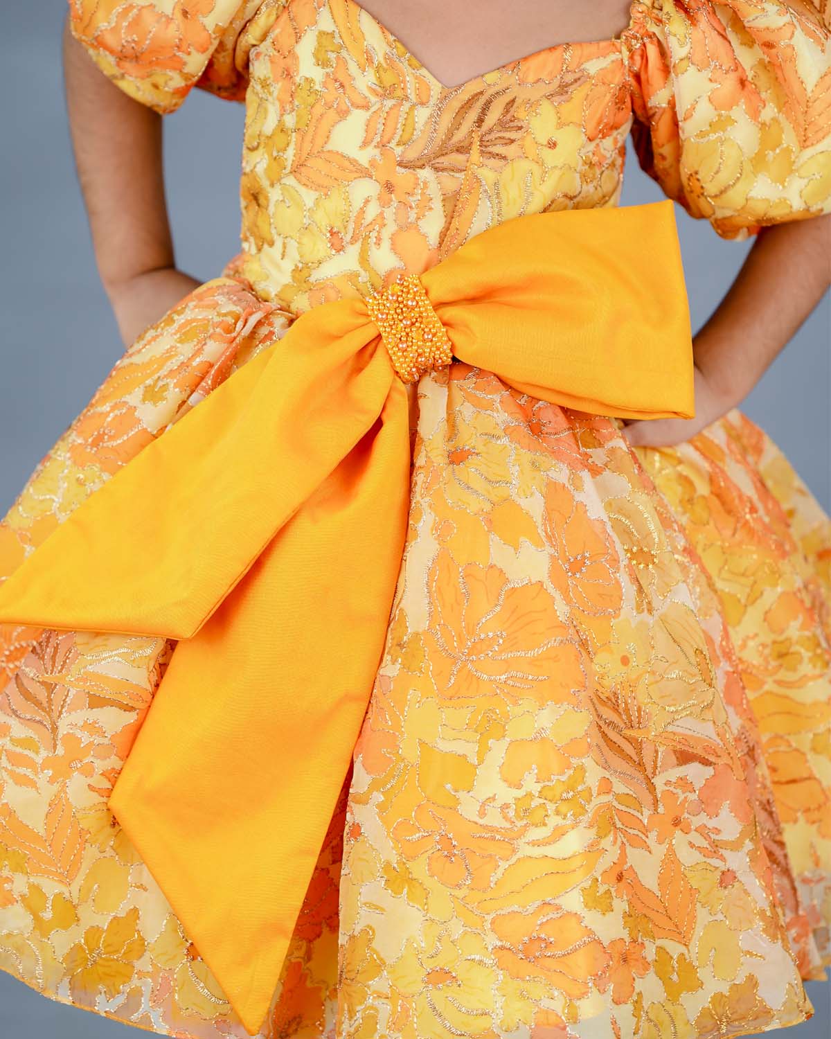 Kids Mustard yellow Printed Frock Online | Buy Designer Party Wear ...