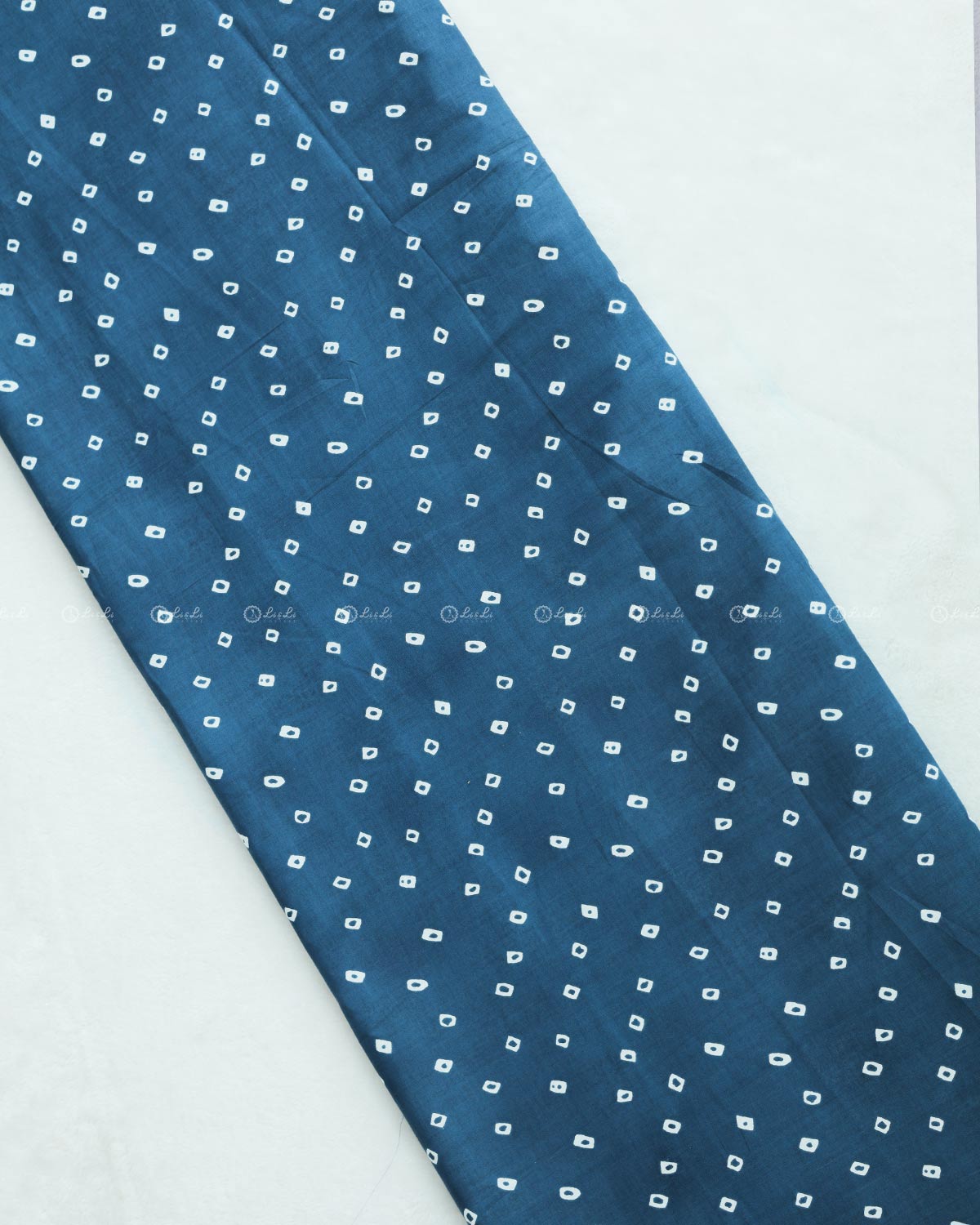 Navy Blue Color Bandhani Pattern Block Print Cotton Fabric – www.liandli.in