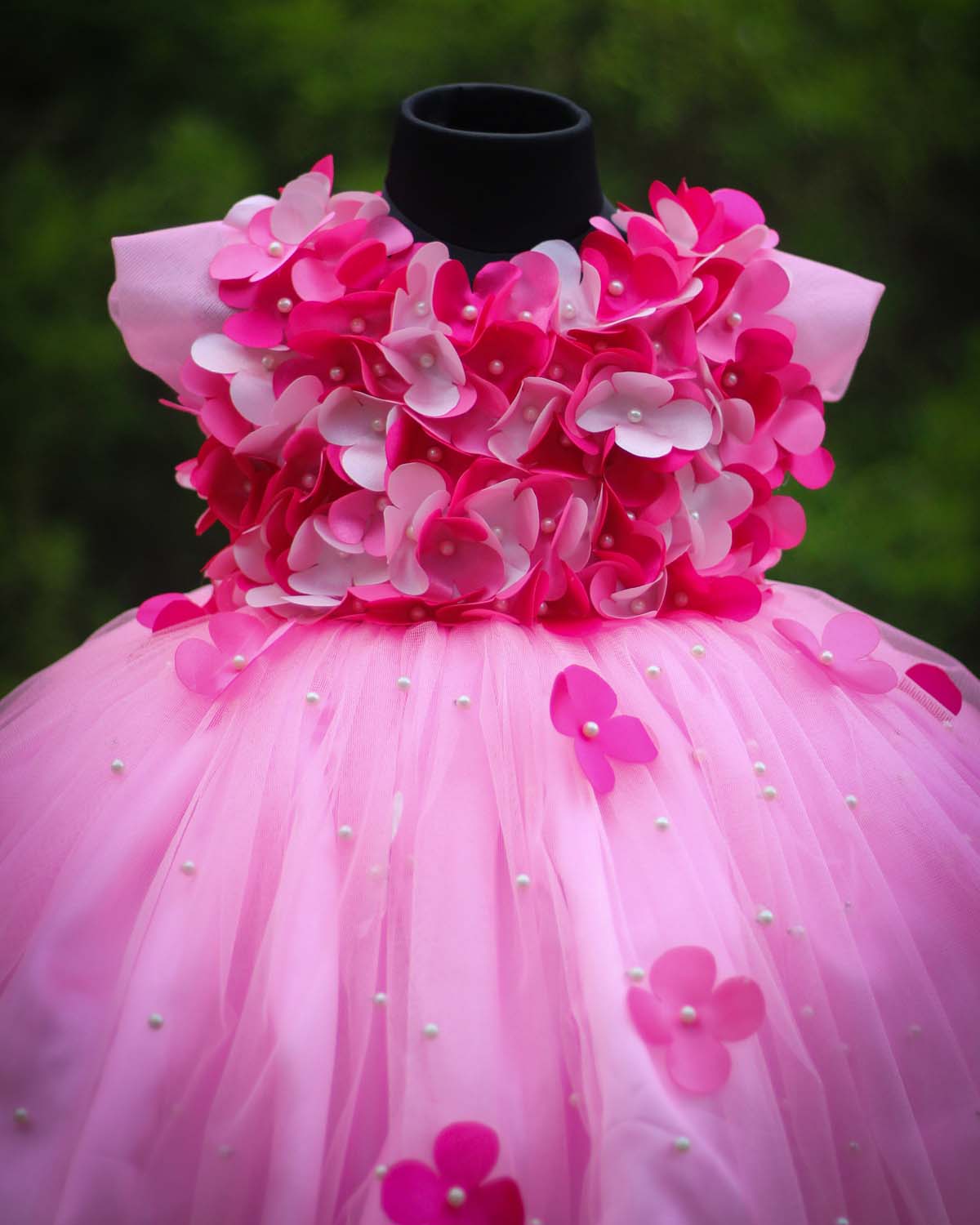Rani Pink And Baby Pink Flower Petal Frock | Flower Frock – www.liandli.in