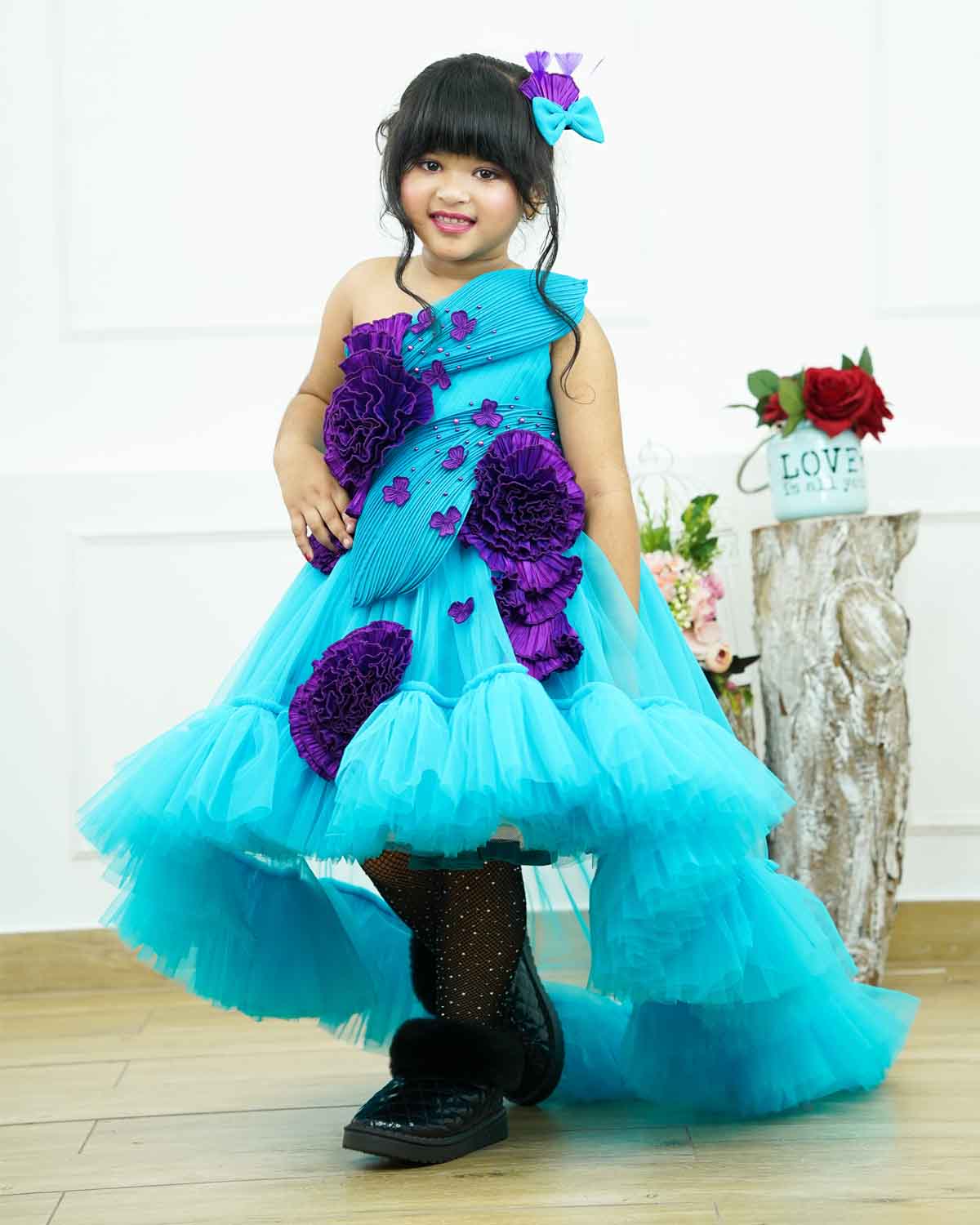 Trendy Blue and Purple Kids Gown Online | Luxury Designer Kids Wear ...