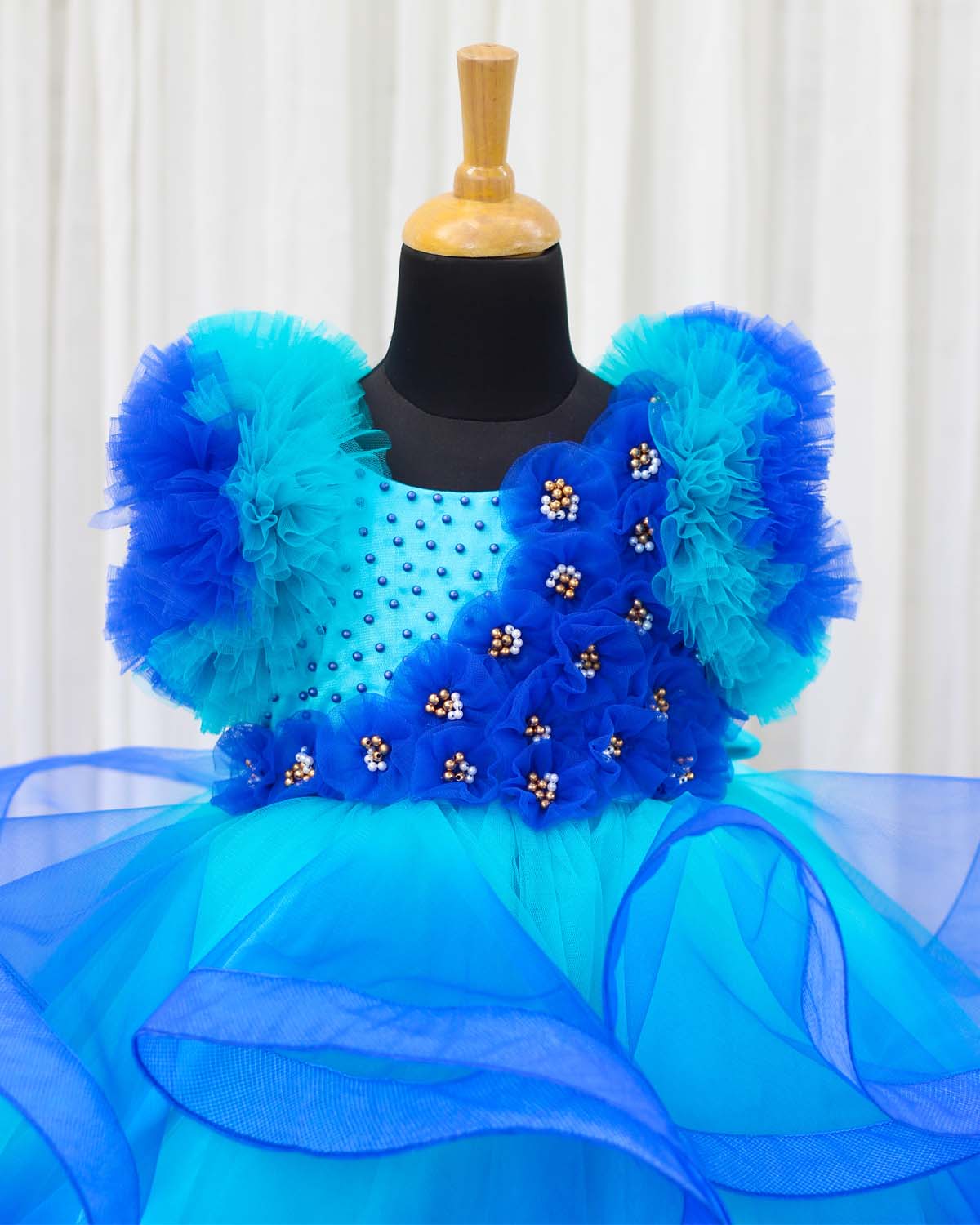 Buy Aqua Blue Frock for Girls Online | Kids Party Wear – www.liandli.in