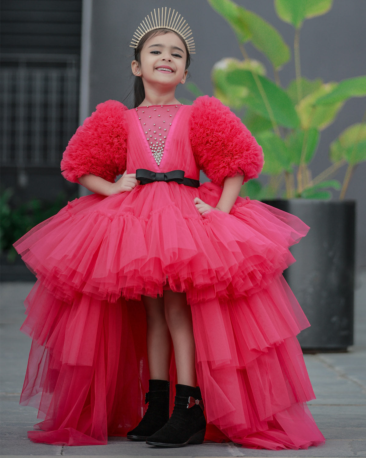 Buy Hot Pink Carnival Gown Online in India | Party Gown for Girls – www ...
