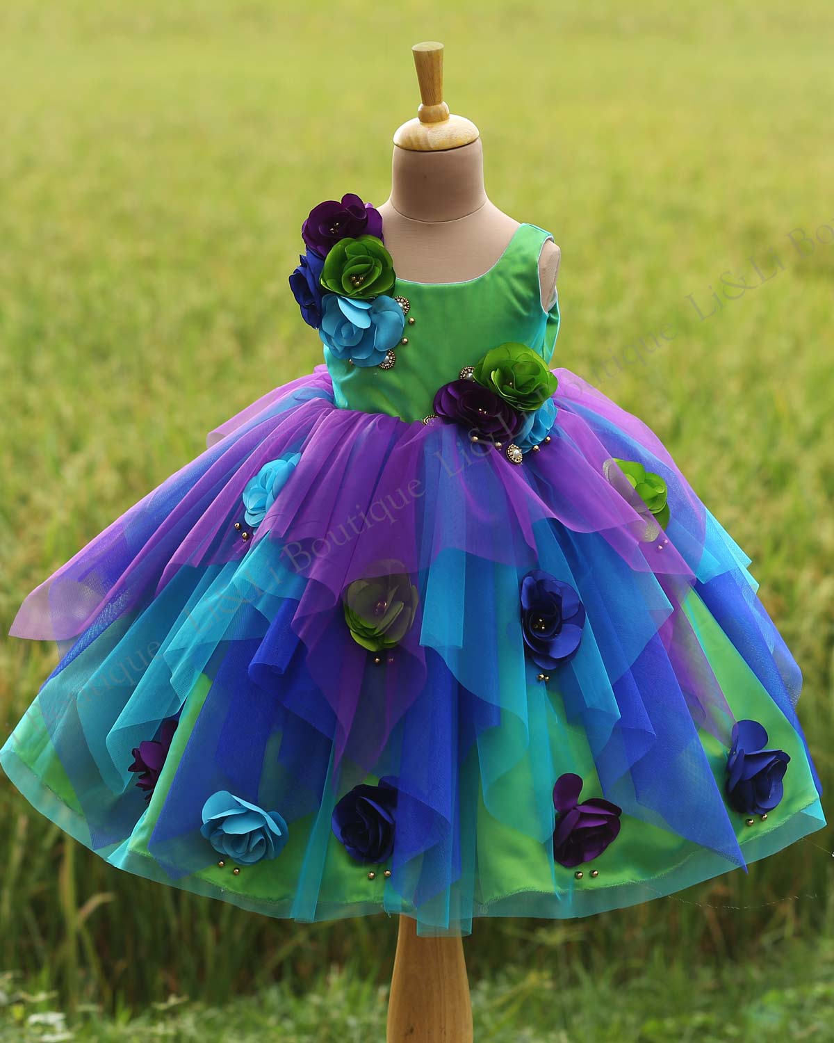 Buy Flower Frock Online For Kids | Peacock Flower Frock Online For Kids ...