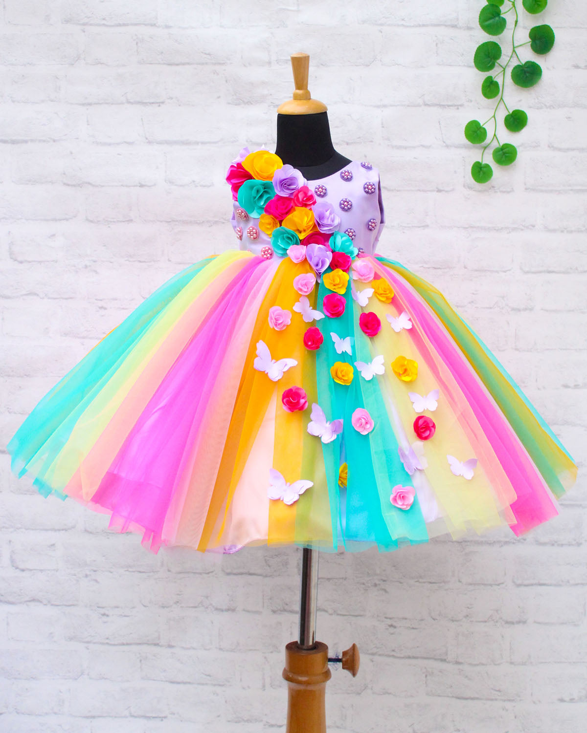 Bright Multi Color Shade Flower Frock | Flower Frock – www.liandli.in