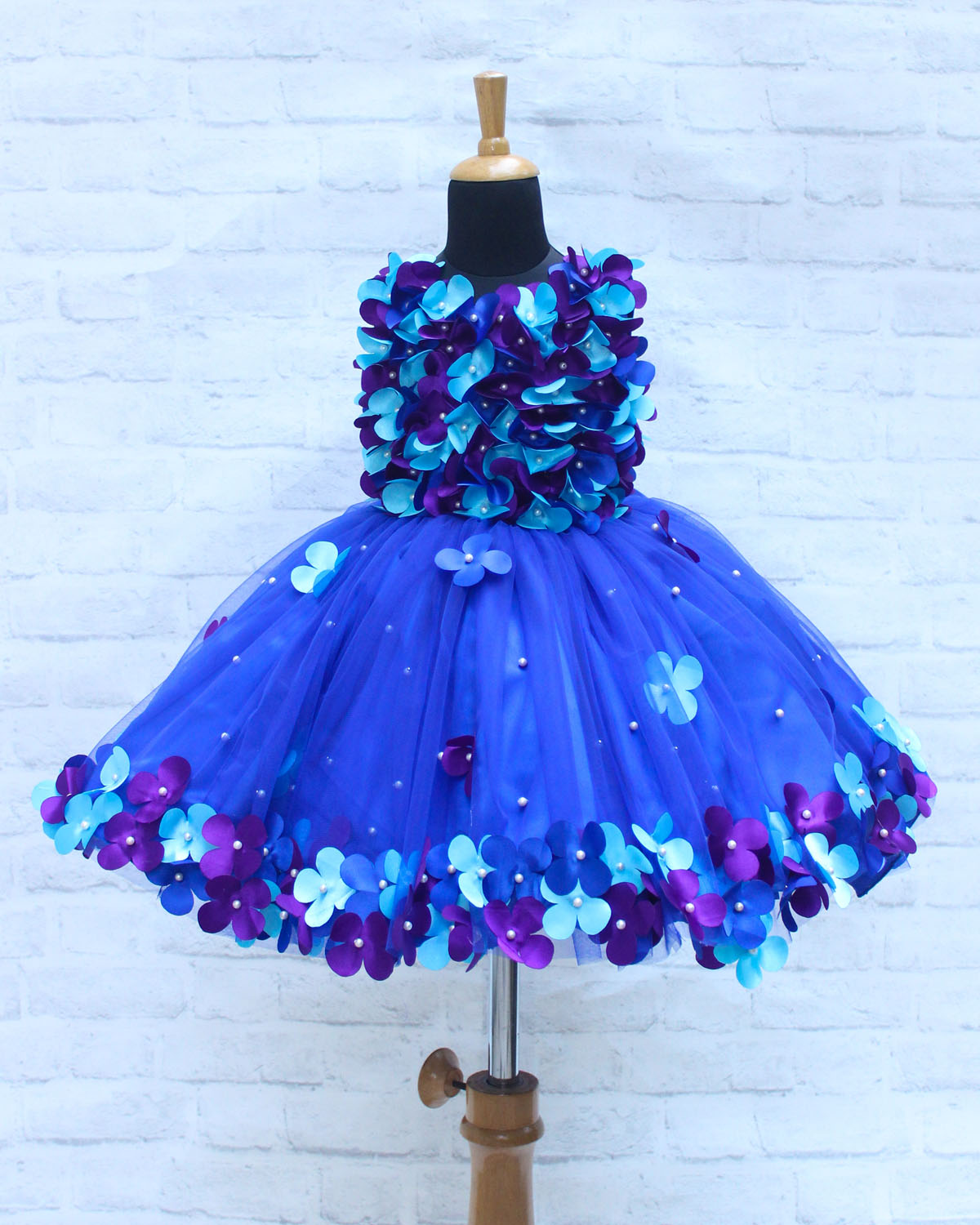 Peacock Shade Flower Petal Frock | Flower Frock – www.liandli.in